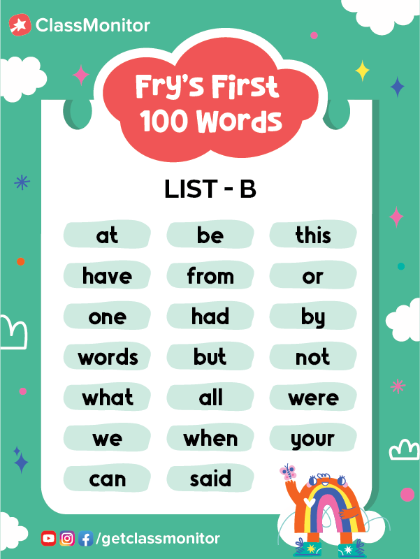 Sight Words List B at Mia Ainsworth blog